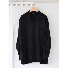 COMOLI / コモリ | レーヨン オープンカラーシャツ - Black COMOLI / コモリ | レーヨン オープンカラーシャツ - Black